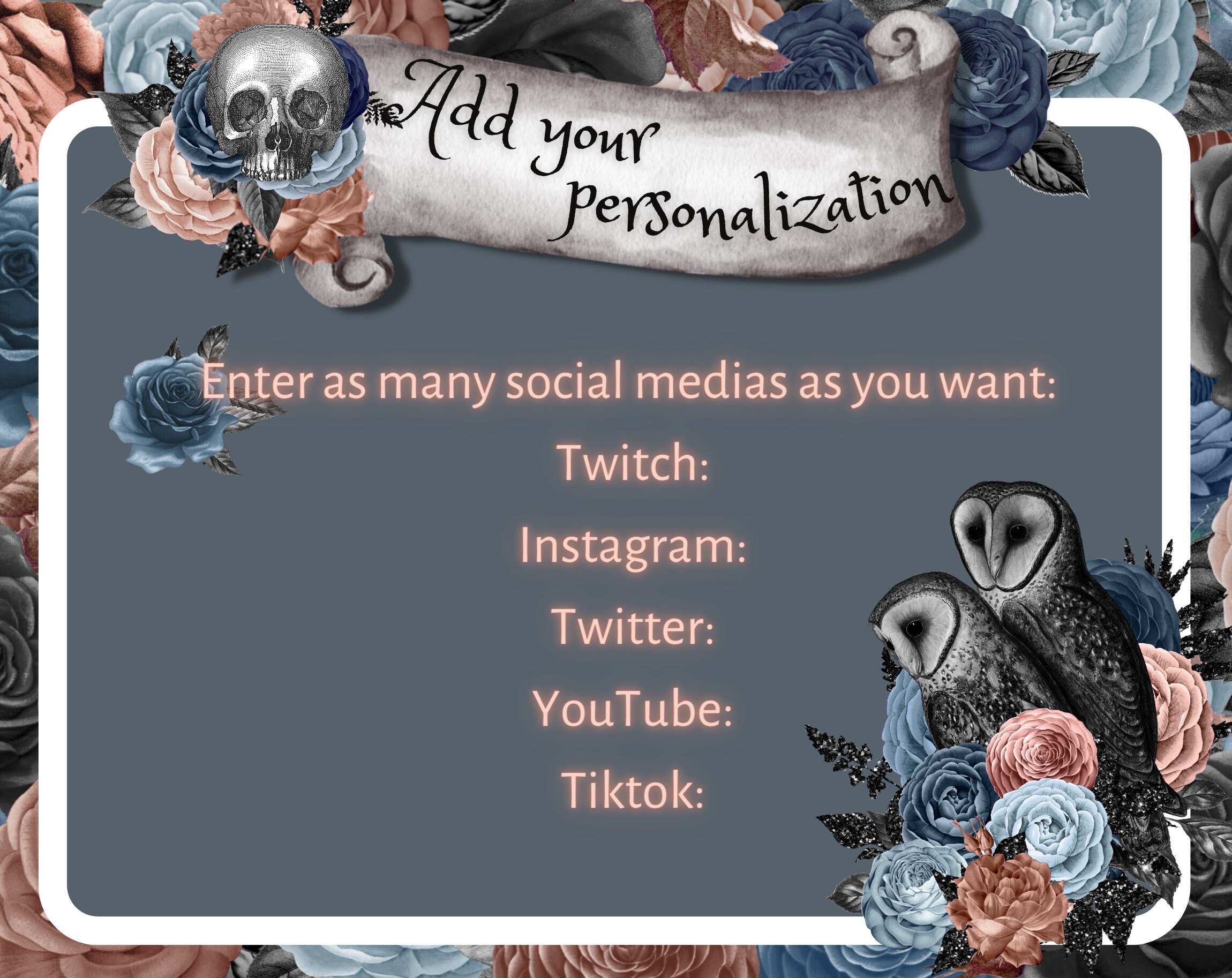 Blue Goth Twitch Banner Commission Gothic Twitch Banner - Etsy