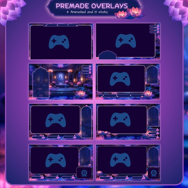 Lotus Twitch Overlay Pack. Serene Stream Package Animated. - Etsy