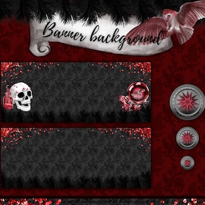 Red Witch Twitch Overlay Pack | Goth Vampire Stream Overlay. Halloween ...