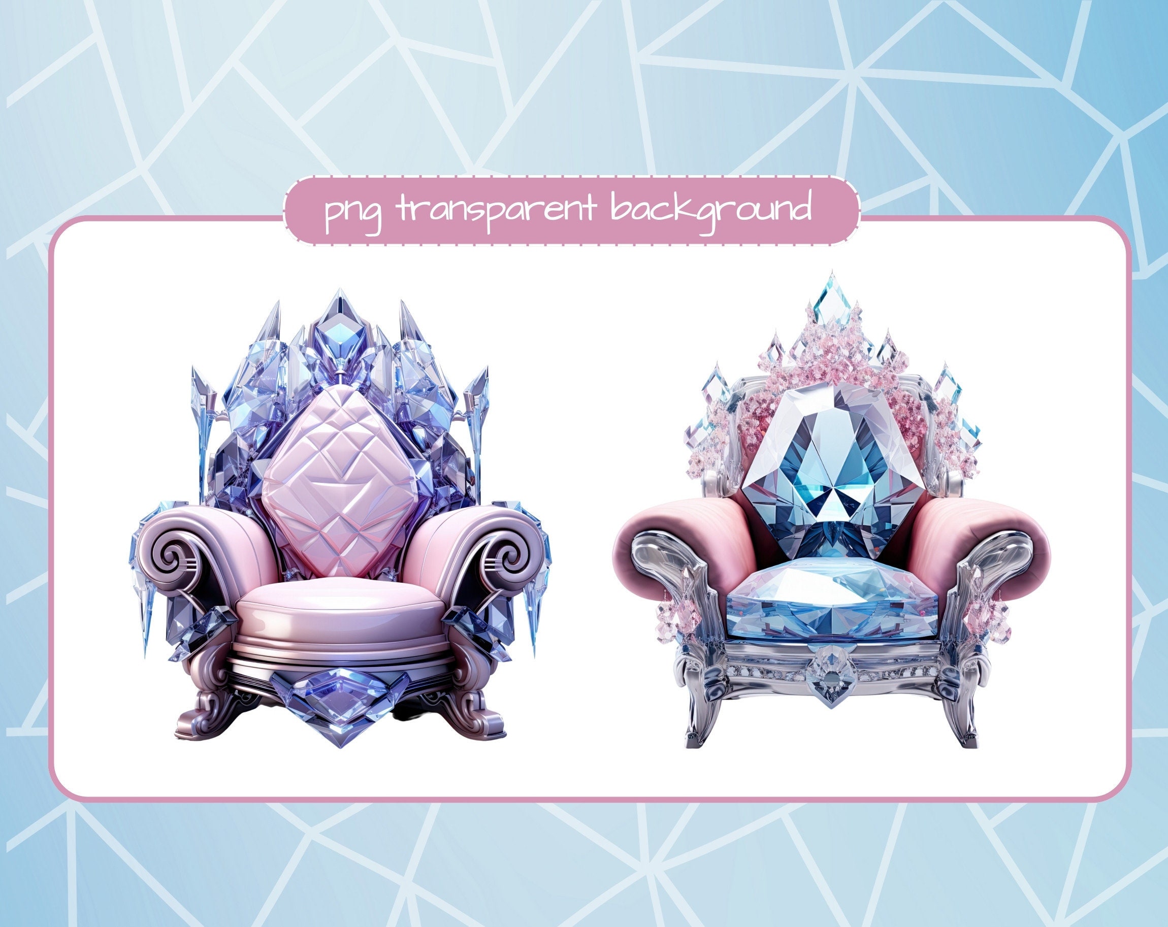Vtuber Pink Crystal Gaming Chair. 4 Pngtuber Asset. Diamond Twitch ...