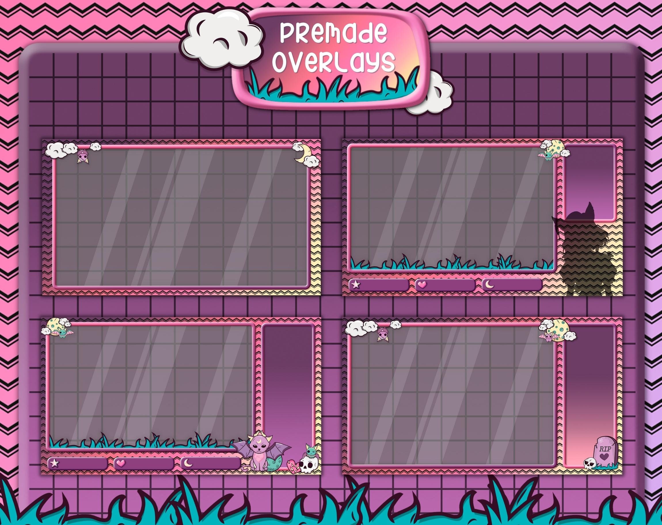 Pastel Goth Twitch Overlay Pink Gothic Stream Overlay - Etsy Canada