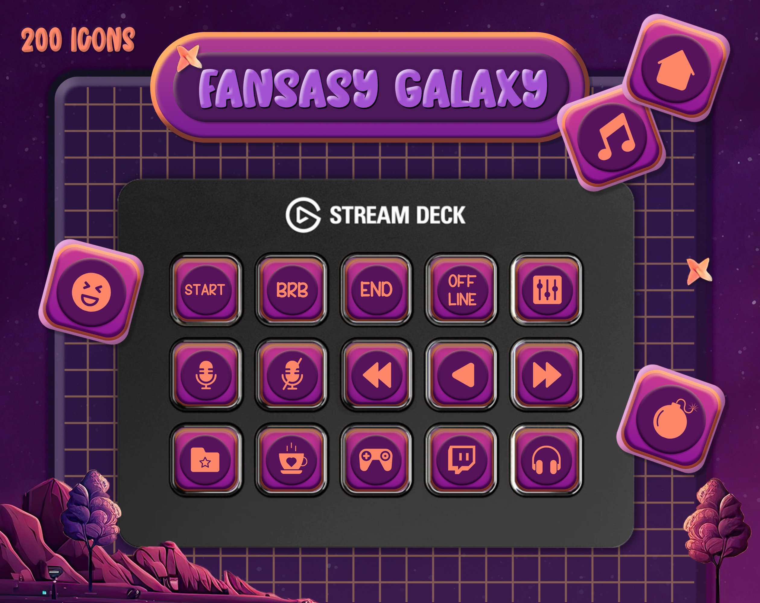 Stream Deck Icons Set for Elgato. 200 Fantasy Icons for OBS - Etsy