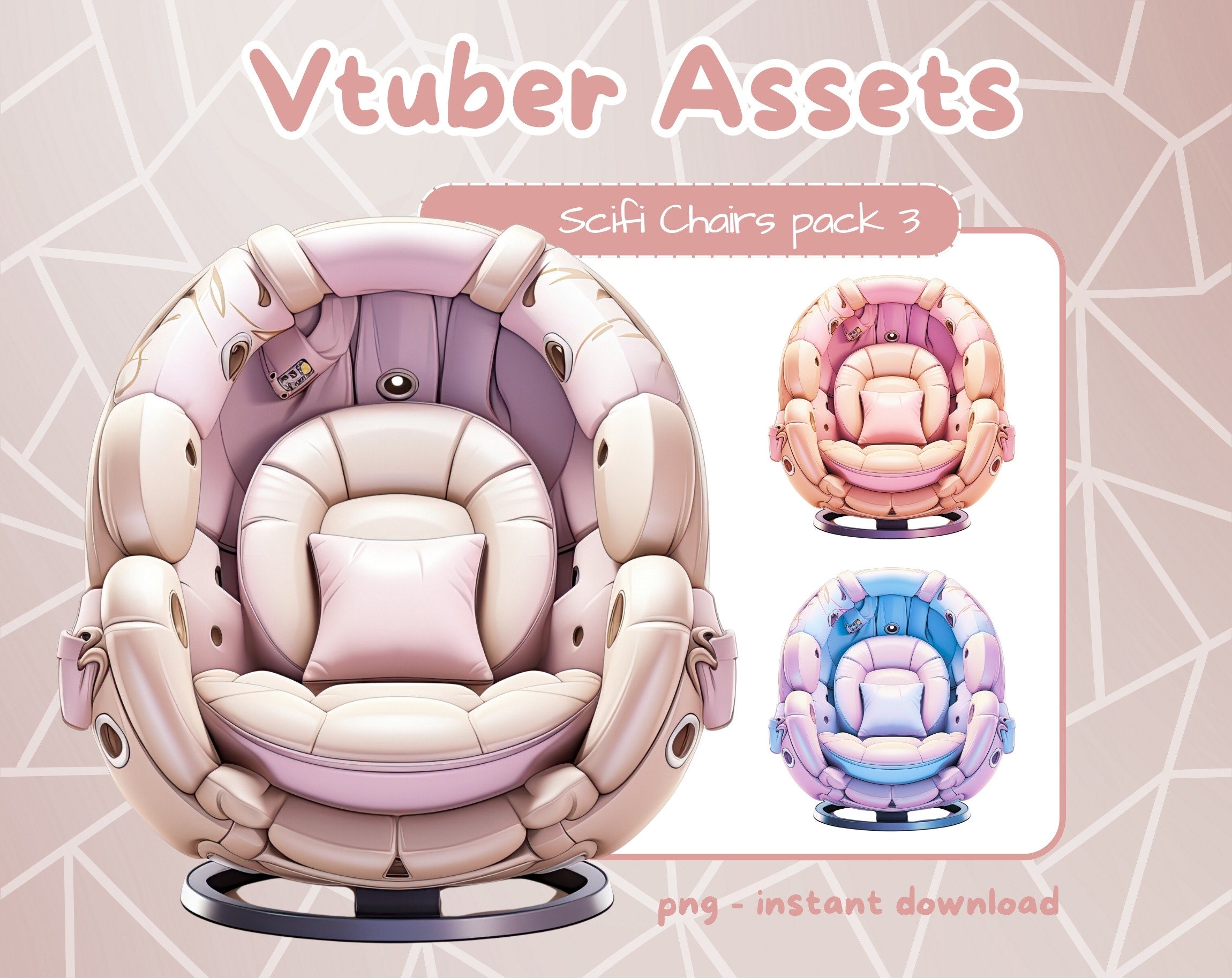 Vtuber Scifi Gaming Chair Pack 3. Pngtuber Asset. Space Twitch ...