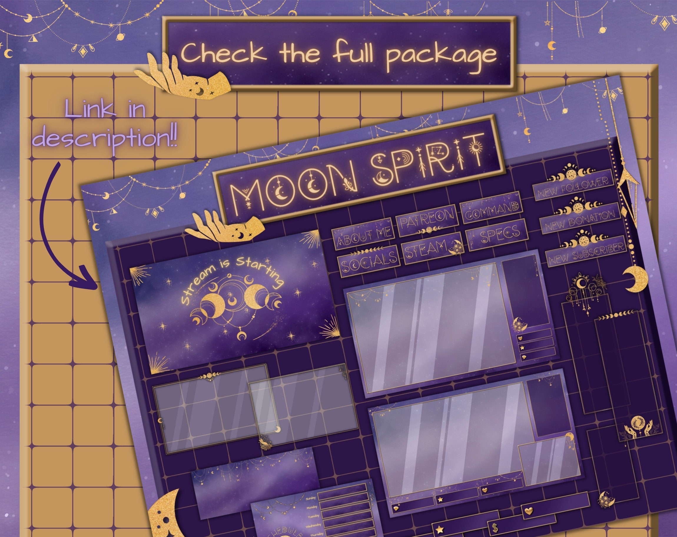 Celestial Twitter and Twitch Banner. Personalized Stream Banner With ...