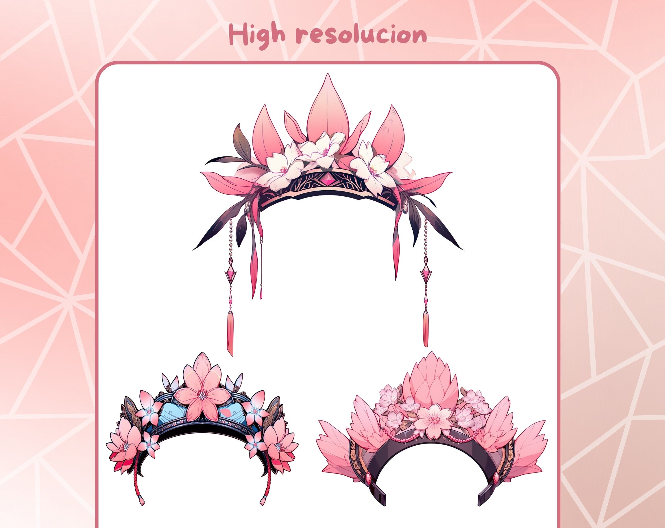 Vtuber Cherry Blossom Headbands. Pngtuber Sakura Asset for Twitch. Vtuber Items. - Etsy