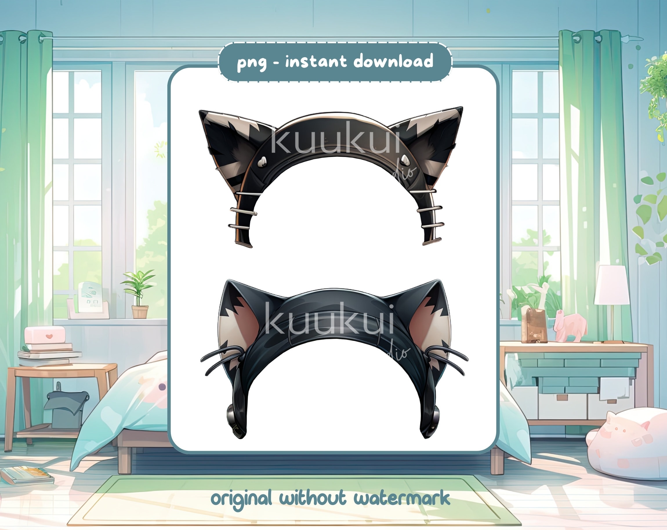 Vtuber Black Cat Hat. Pngtuber Headasset for Twitch. Vtuber Assets. - Etsy