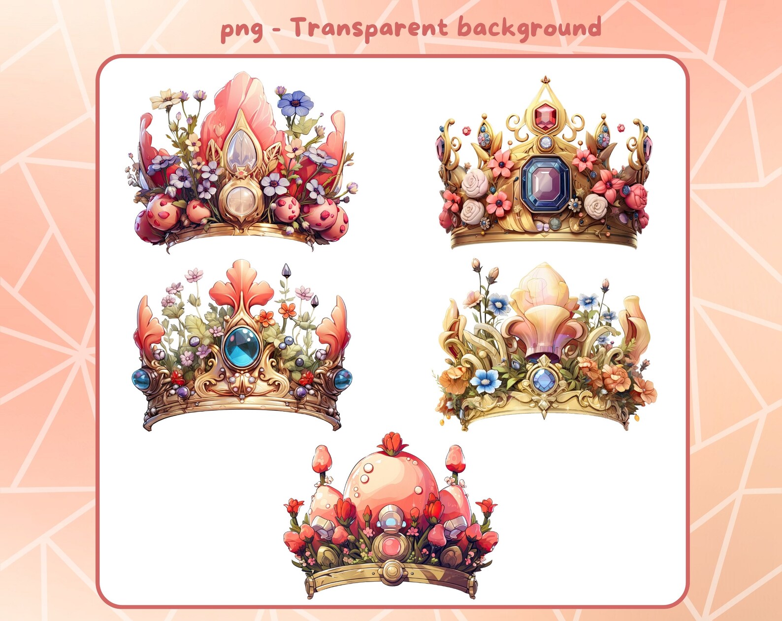Vtuber Flower Crowns. Vtuber Assets for Twitch. Pngtuber Items. - Etsy