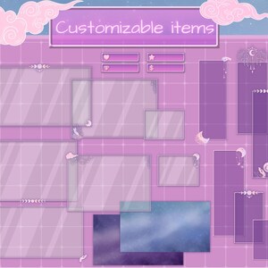 Twitch Overlay Pack. Sweet Moon Stream Package. Celestial Twitch Layout ...