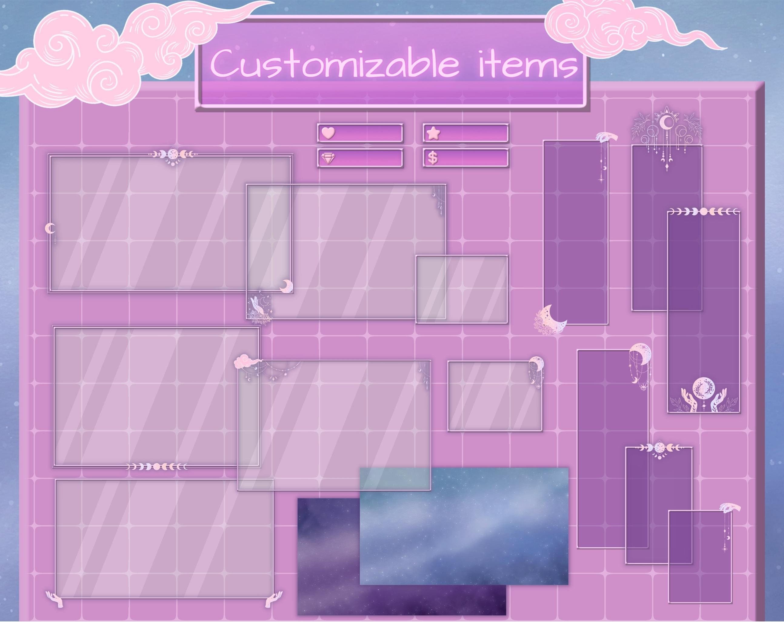 Twitch Overlay Pack. Sweet Moon Stream Package. Celestial Twitch Layout ...