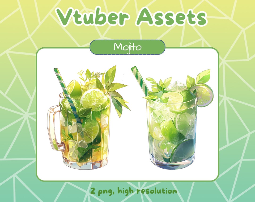 Vtuber Mojito Cocktail. Pngtuber Drink Asset for Twitch Streamers ...