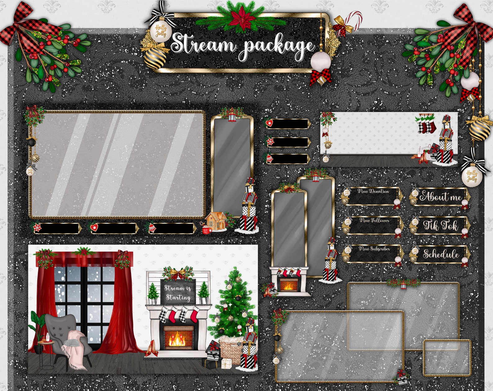 Christmas Overlay Twitch, Cozy Christmas Stream Overlay. - Etsy
