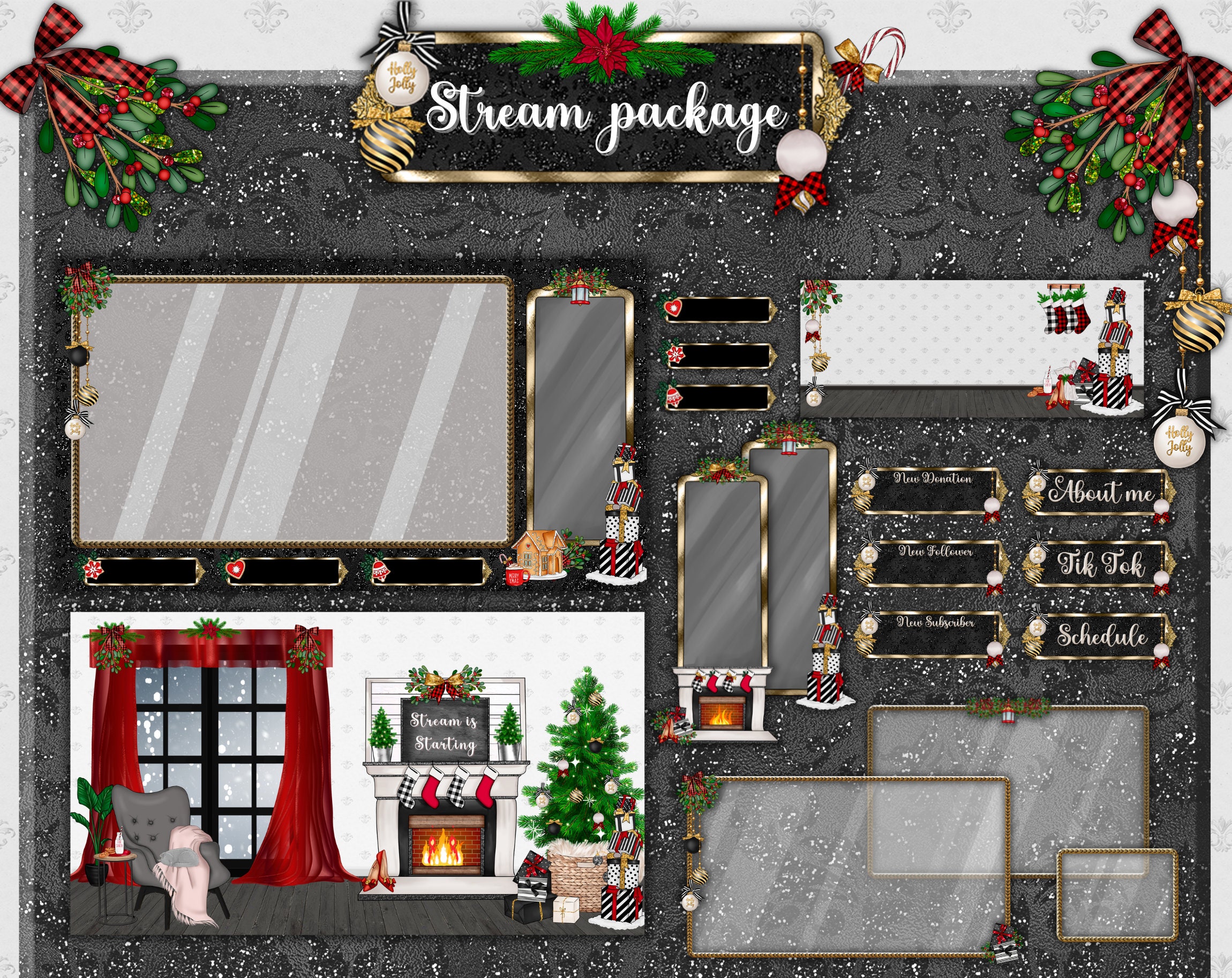 Christmas Overlay Twitch, Cozy Christmas Stream Overlay. - Etsy