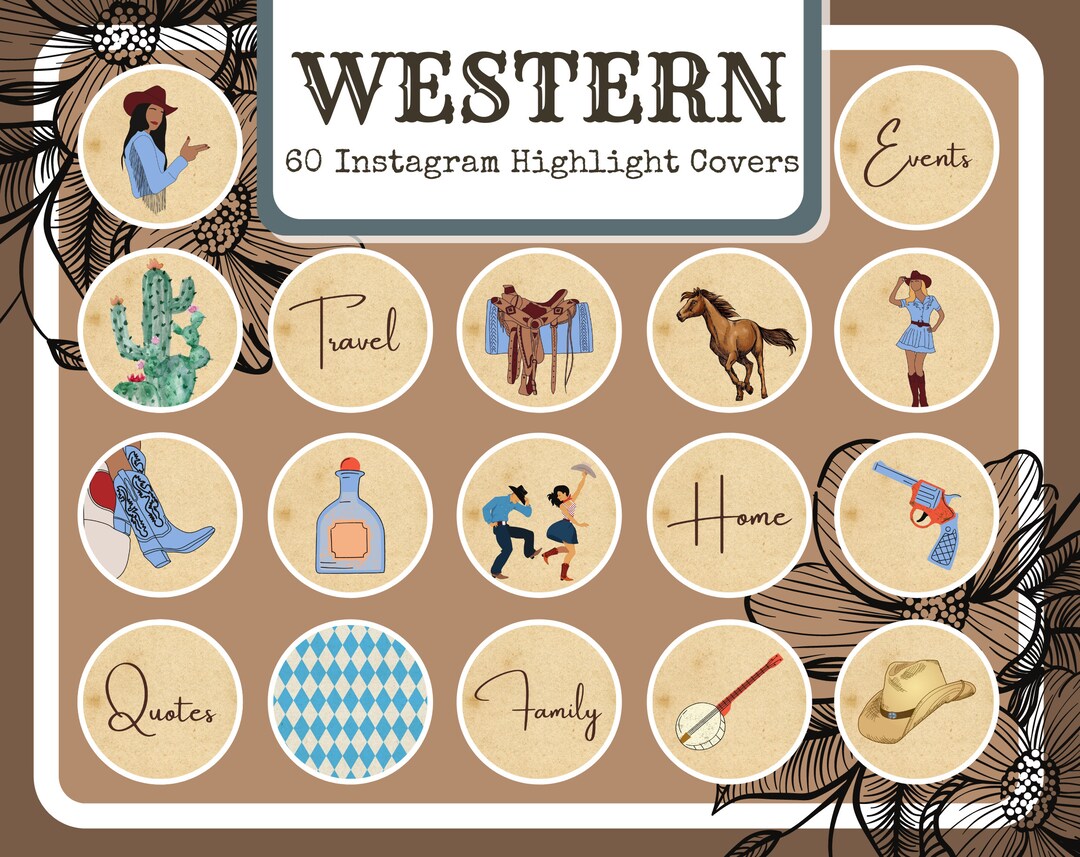 Western Instagram Icons, Western Highlight Covers, Blue Cowboy Story ...