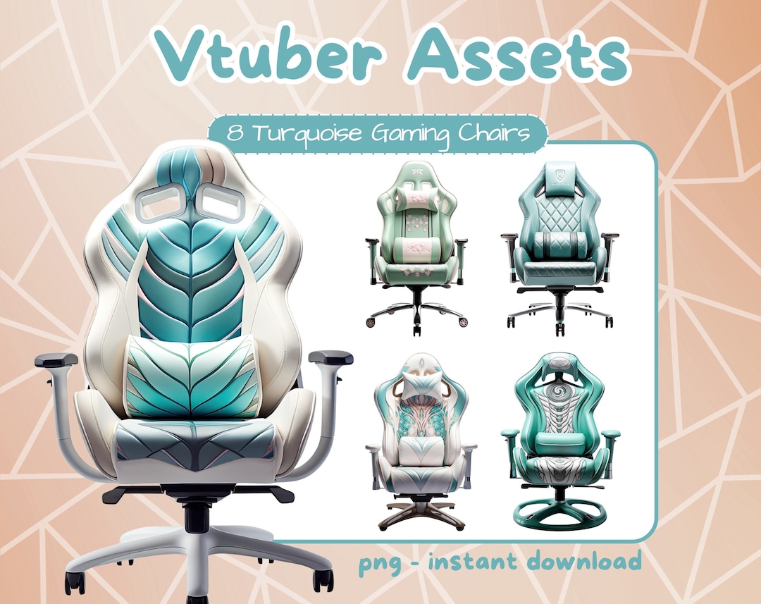 Vtuber Turquoise Gaming Chair. 8 Pngtuber Asset. Twitch Decoration. - Etsy