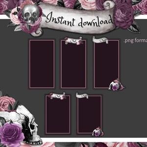 Pink Goth Twitch Chat Box Roses Skull Chat Box Overlay Halloween Stream ...