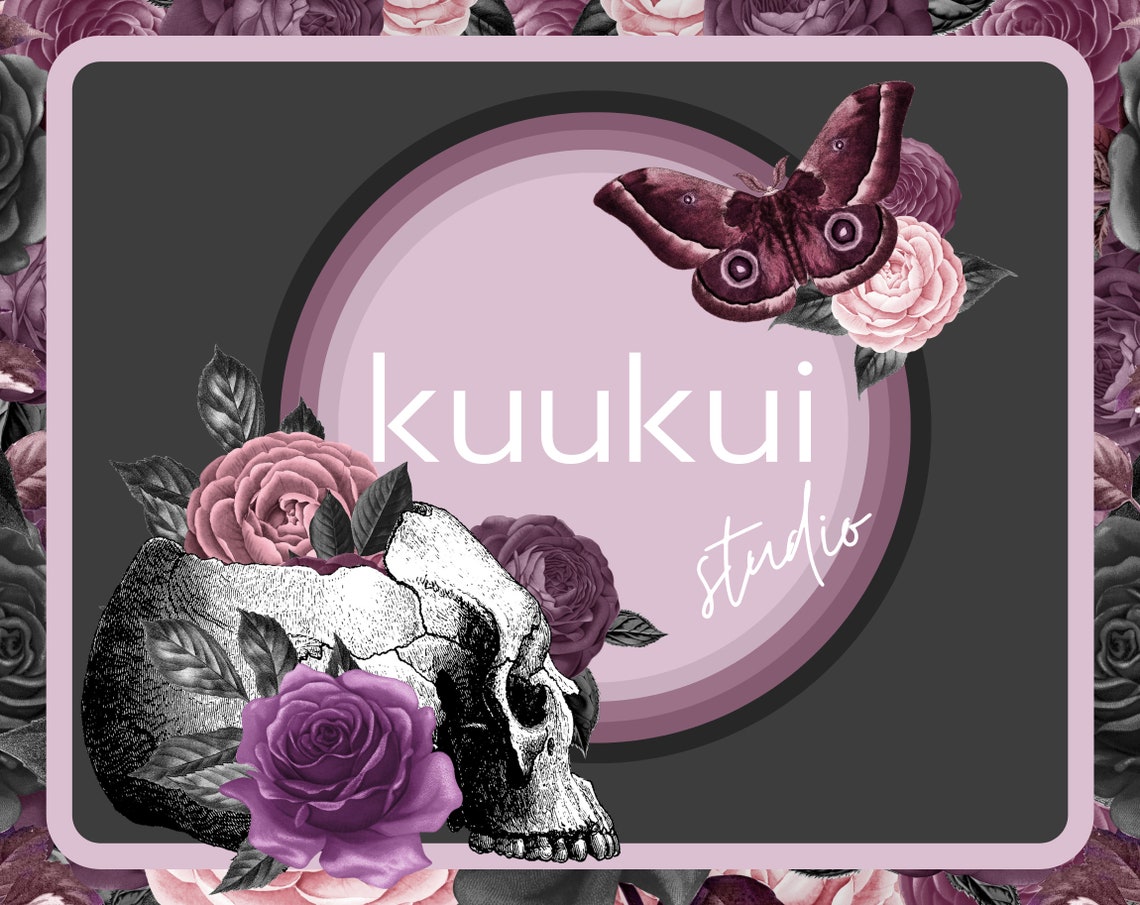 Gothic Twitch Banner Commission Goth Twitch Banner Custom Skull & Roses ...