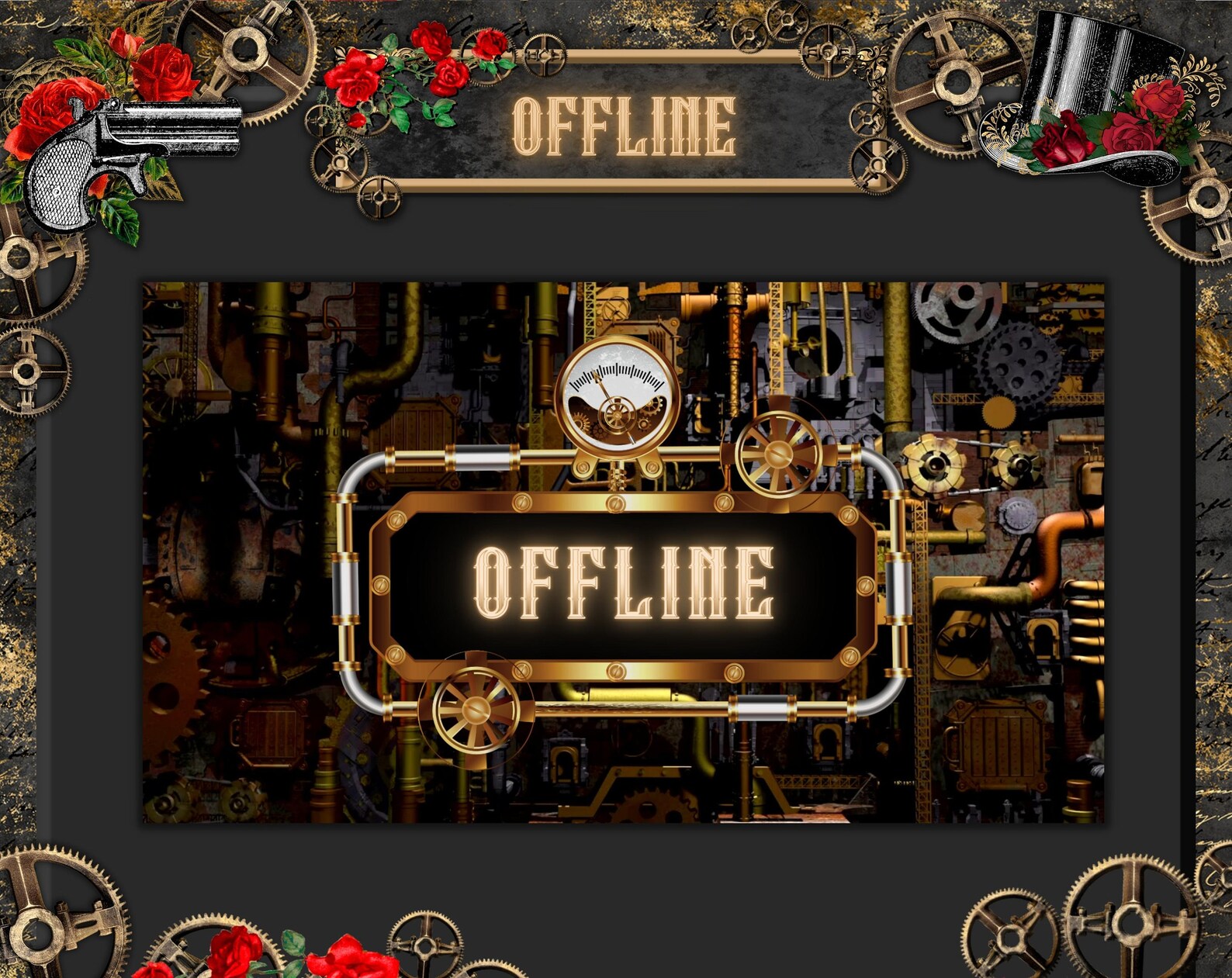 Steampunk Twitch Animated Screens. Industrial Screens. - Etsy