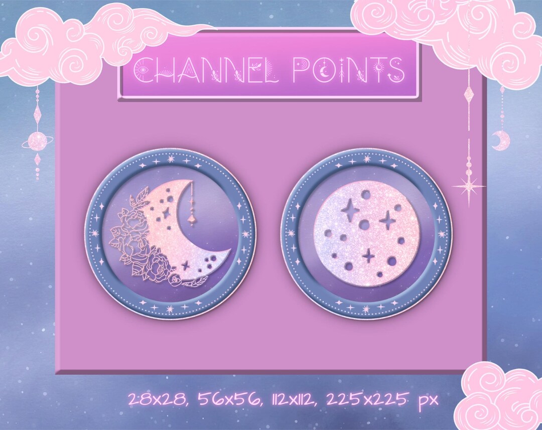 Pink Moon Channel Points for Twitch. Twitch Coins - Etsy