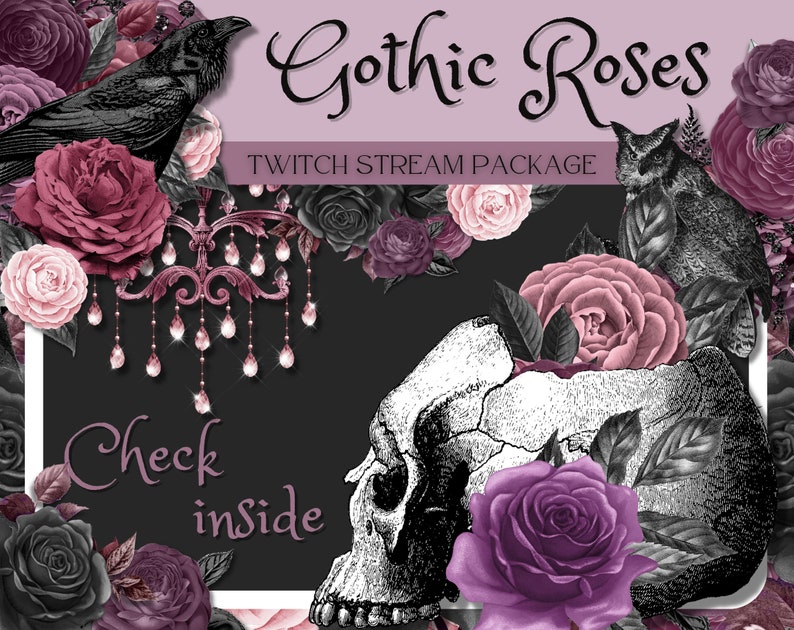 Goth Twitch Overlay Package, Horror Stream Overlay, Gothic Stream ...