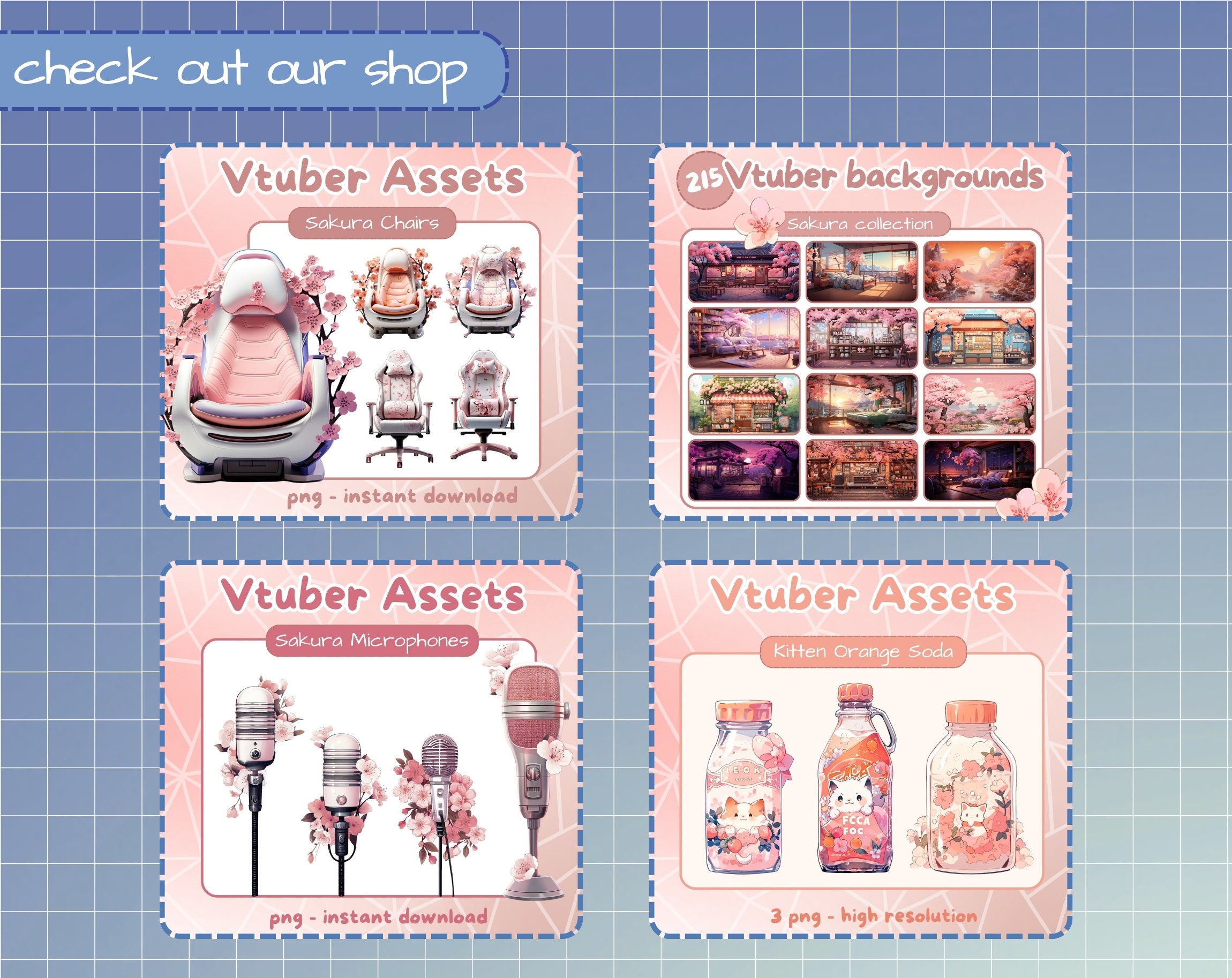 Vtuber Flower Headbands. Pngtuber Assets for Twitch. Vtuber Outfit ...