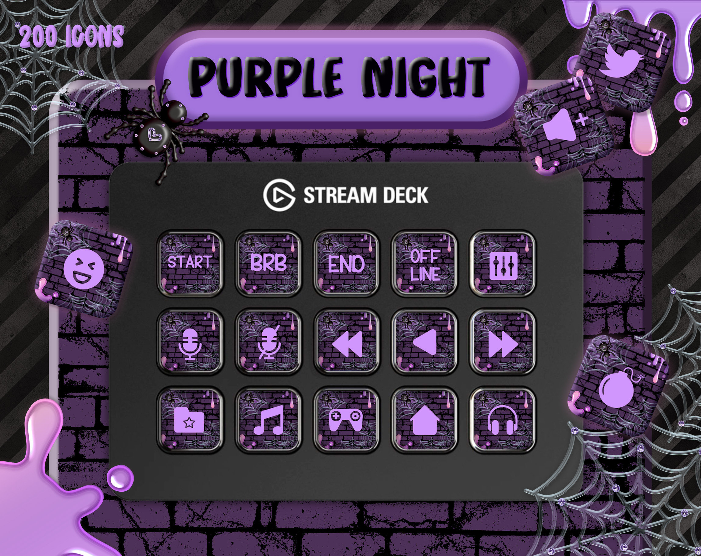 Stream Deck Icons Elgato Purple Goth Screensavers. 200 - Etsy