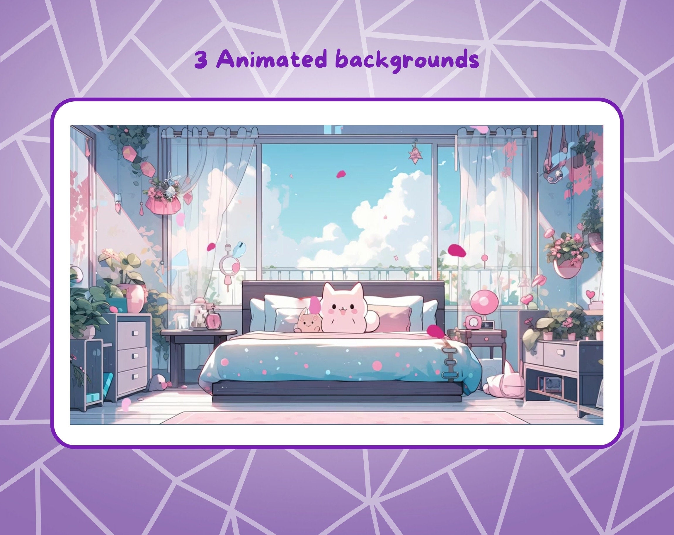 Vtuber Cat Bedroom Backgrounds. 15 Twitch Backgrounds, Animated and Static. Streaming ...