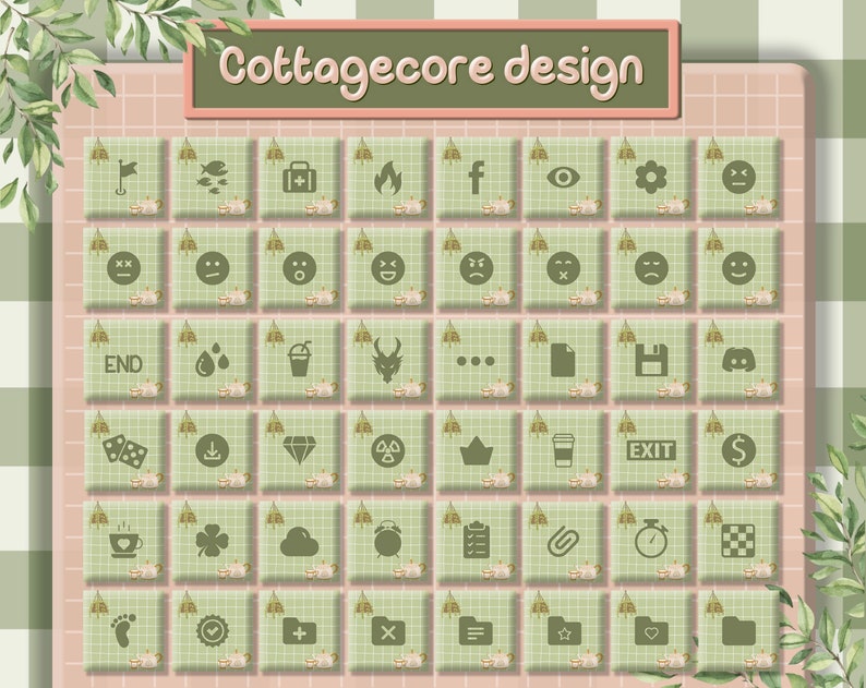 Cottagecore Stream Deck Icons Set for Elgato. 1600 Cozy Icons for ...