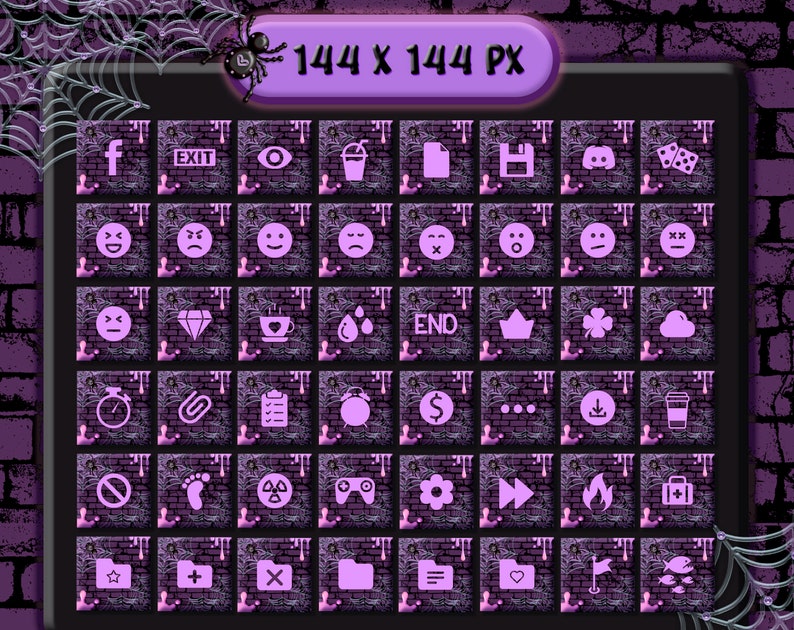 Stream Deck Icons Elgato Purple Goth + Screensavers. 200 Unique Icons ...