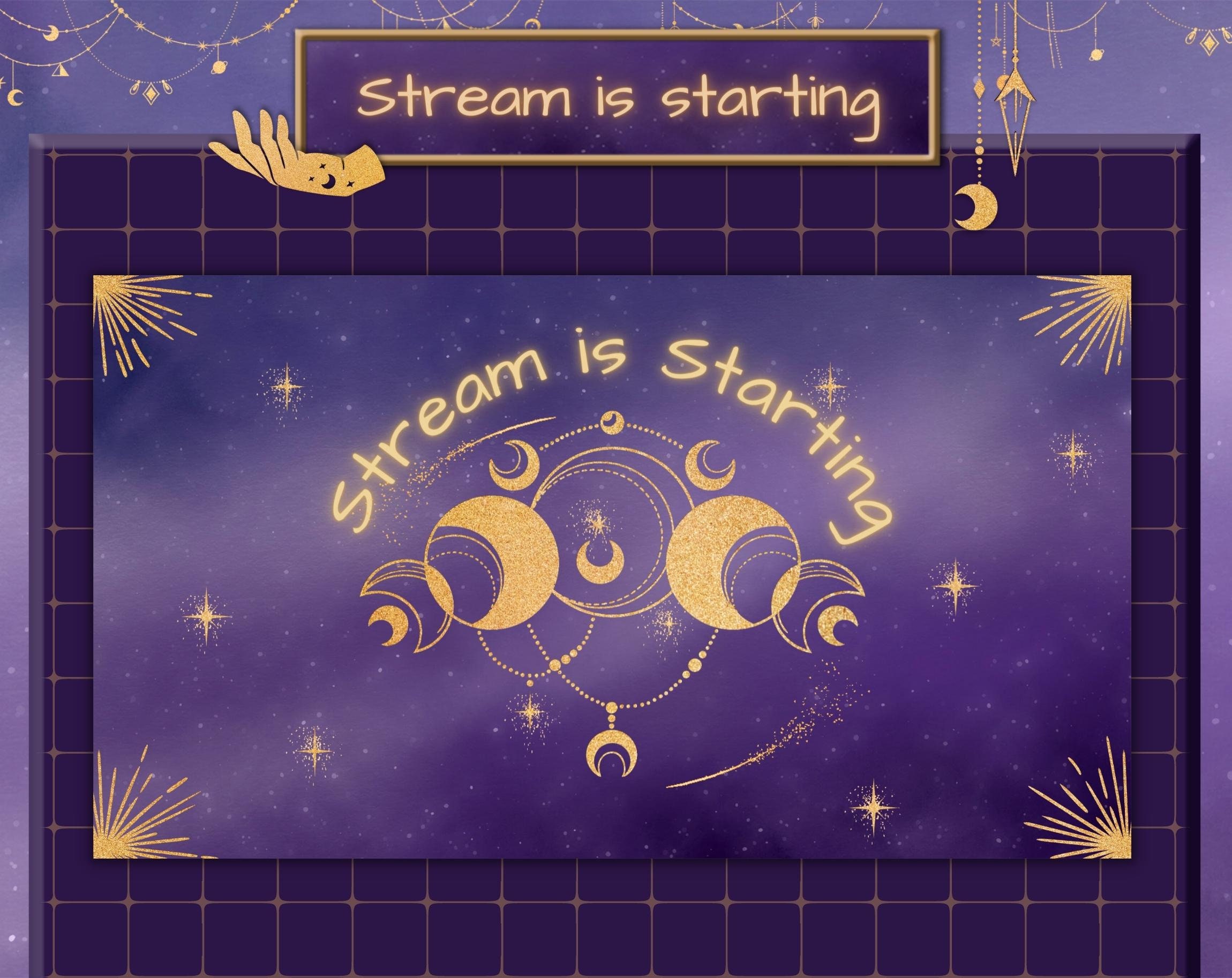 Purple Moon Starting Soon Screen for Twitch. Celestial Stream Animated ...