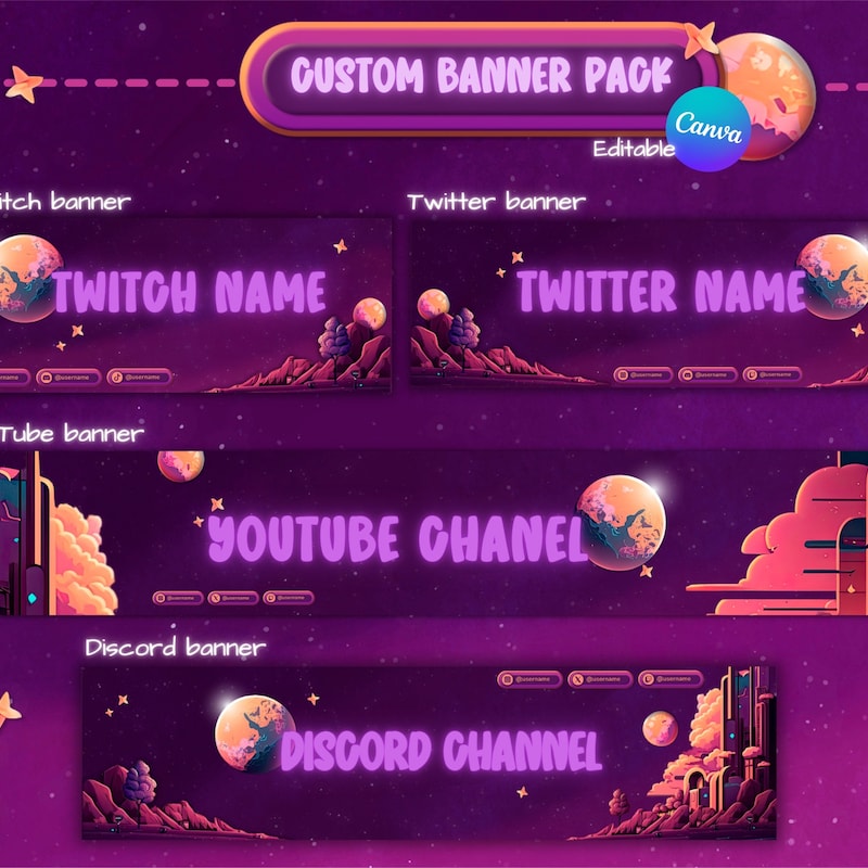Purple Discord Banners - Etsy