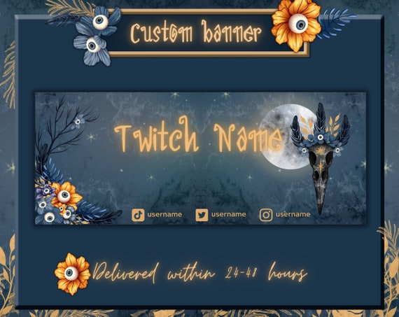 Spooky Twitch Banner Custom. Full Moon Stream Banner for - Etsy