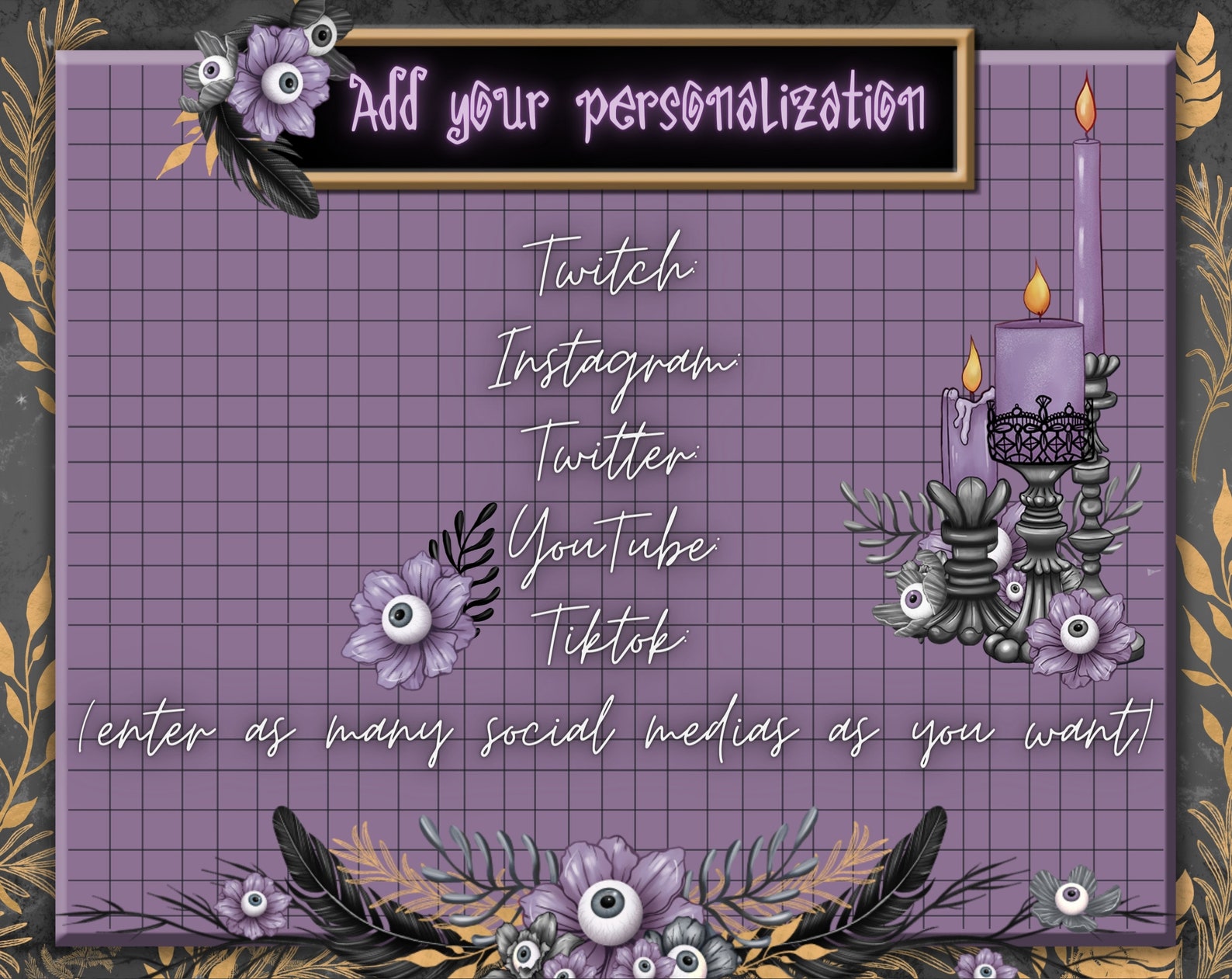 Purple Goth Twitch Banner. Custom Twitch Banner Gothic. - Etsy