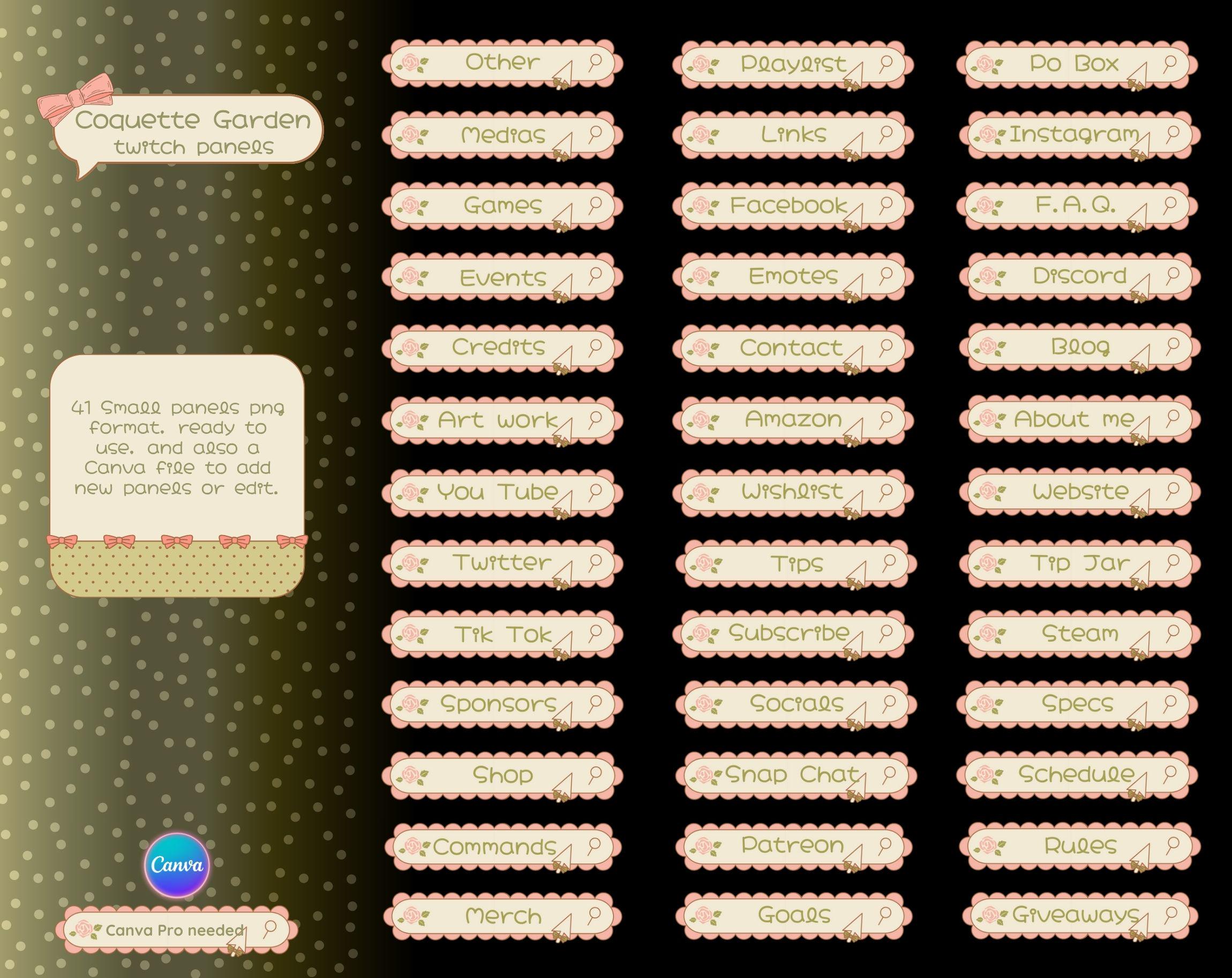 Vtuber Twitch Panels, Stream Panels, Coquette Twitch Panels, Twitch ...
