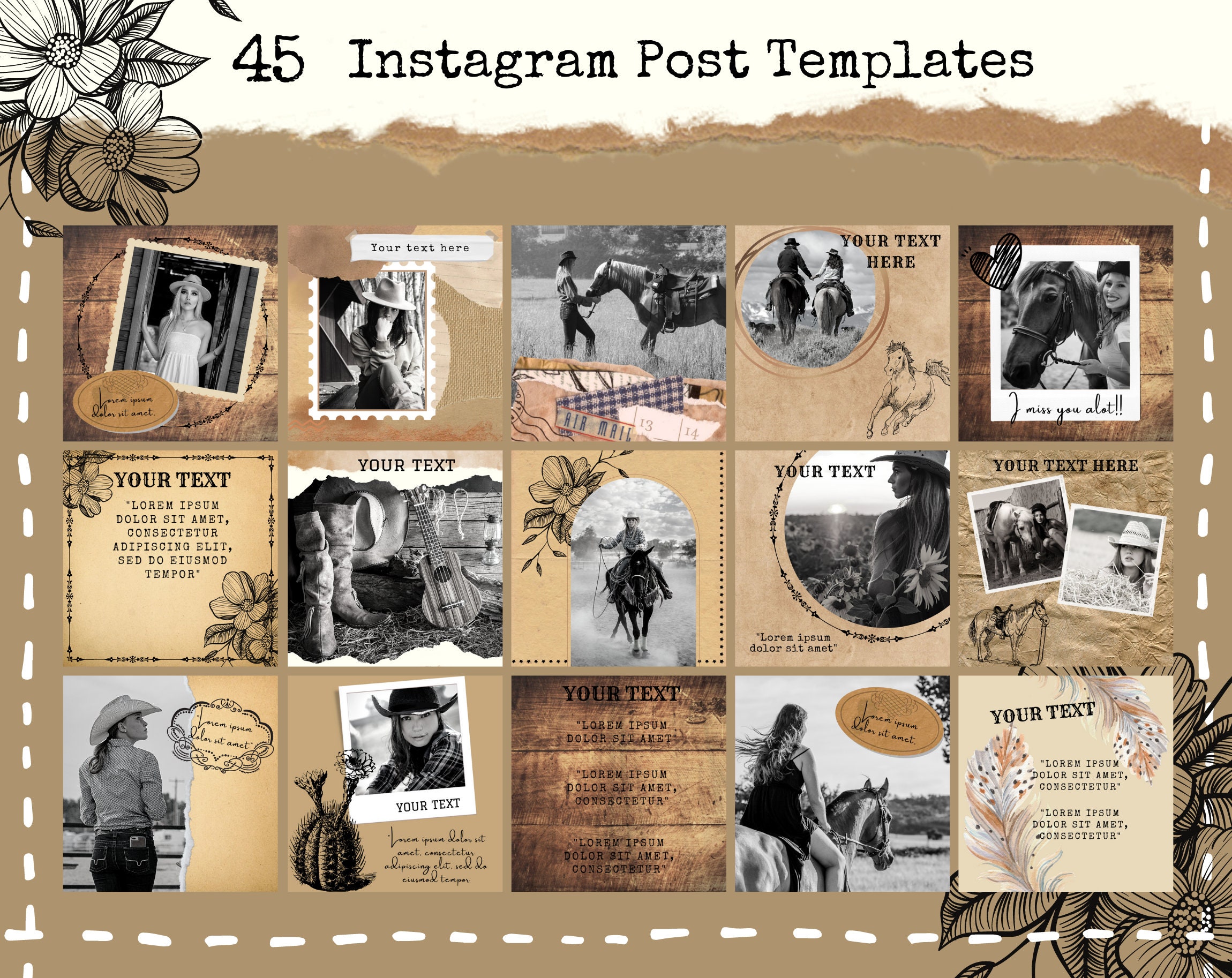 Cowgirl Instagram Bundle Western Highlight Covers and - Etsy