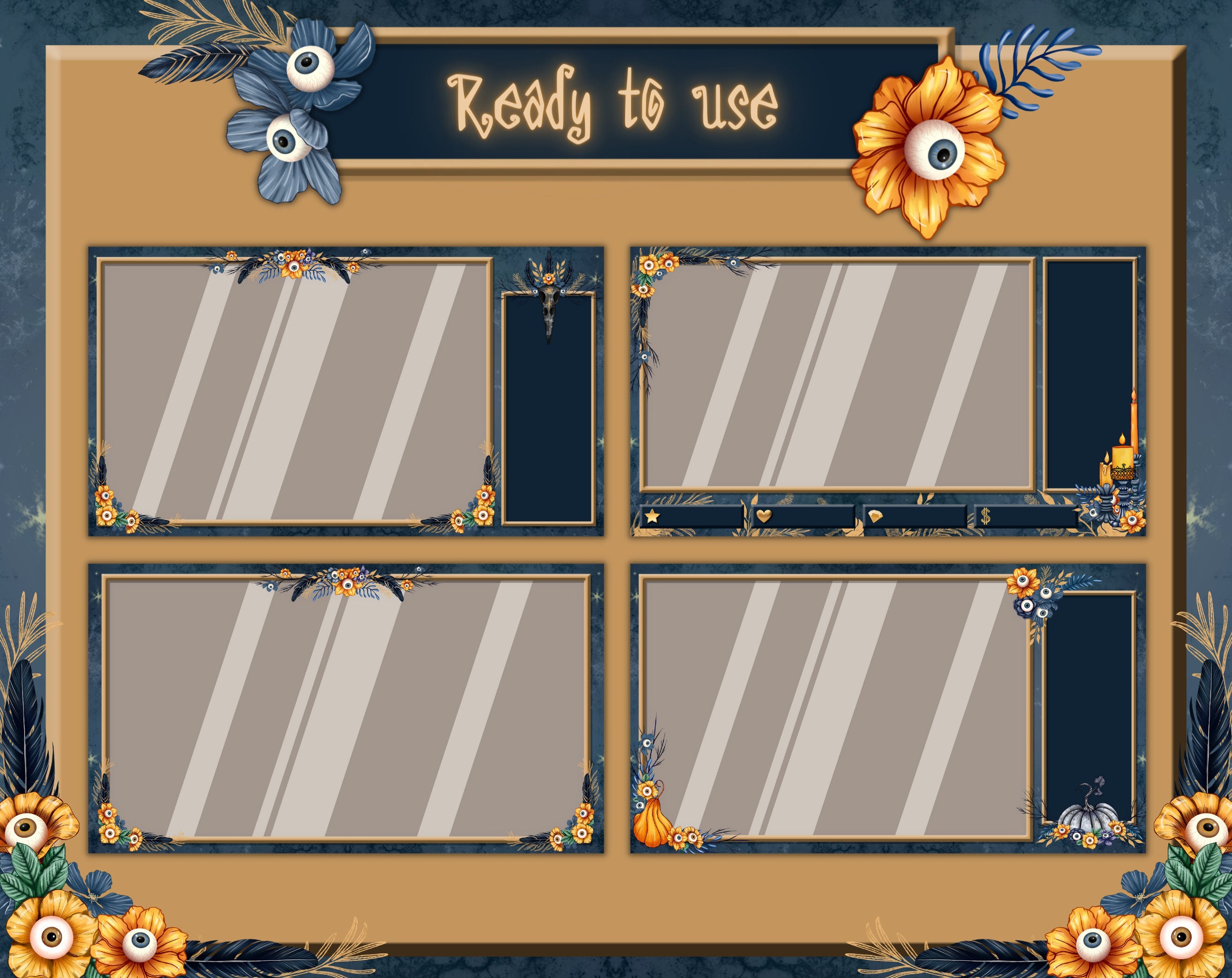 Spooky Twitch Overlay Package Creepy Stream Package Twitch - Etsy UK