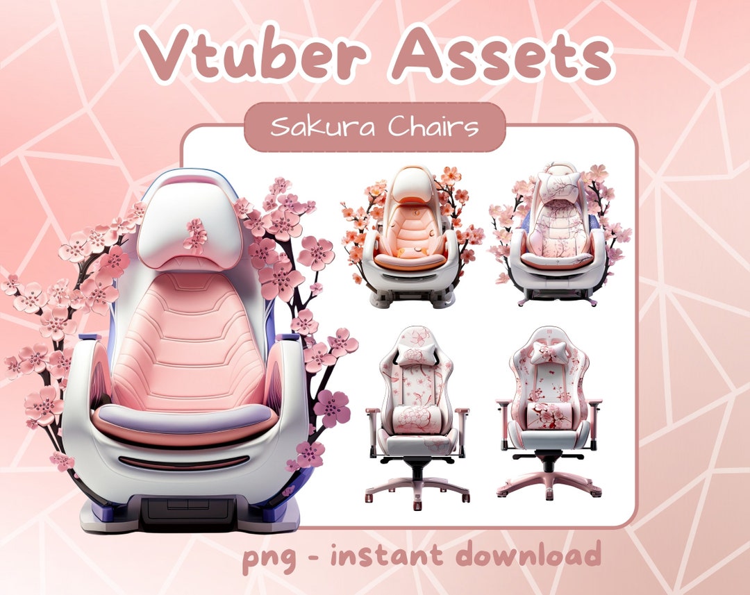 Sakura Vtuber Gaming Chair. Pngtuber Cherry Blossom Asset for Twitch. - Etsy