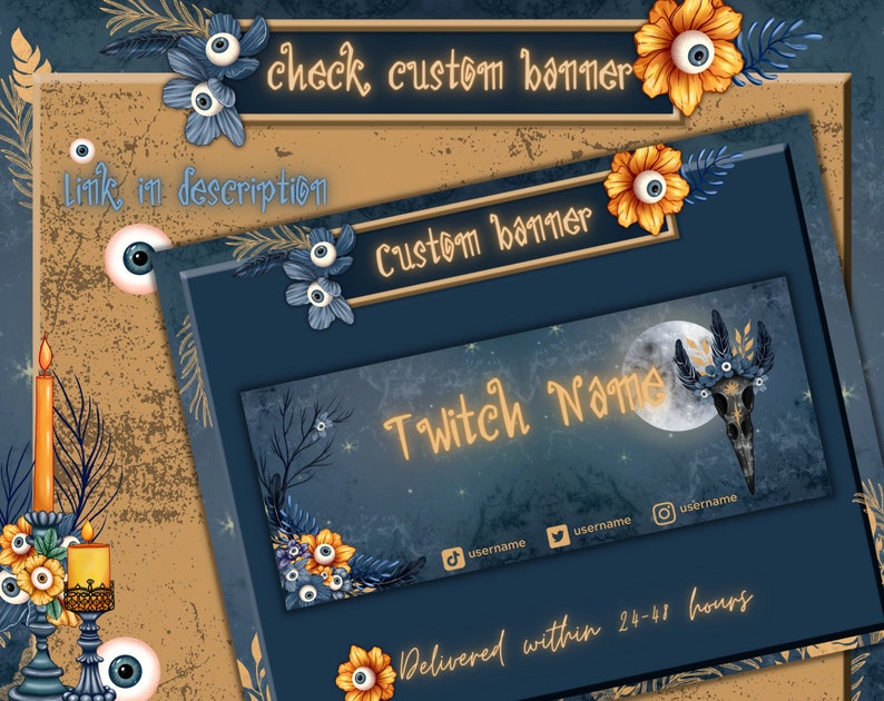 Spooky Twitch Overlay Package Creepy Stream Package Twitch - Etsy