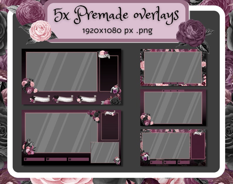 Goth Twitch Overlay Package Horror Stream Overlay Gothic - Etsy