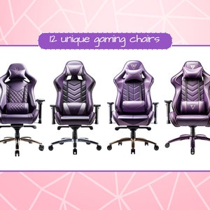 Vtuber Purple Gaming Chair. 12 Pngtuber Asset. Fantasy Twitch ...