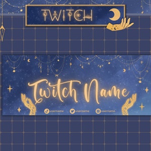 Celestial Twitch, Twitter and Youtube Banner. Personalized Stream ...