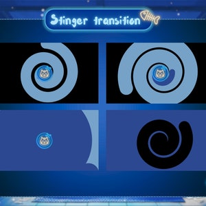 Blue Cat Bedroom Twitch Overlay Package. Neon Cat Stream Package ...