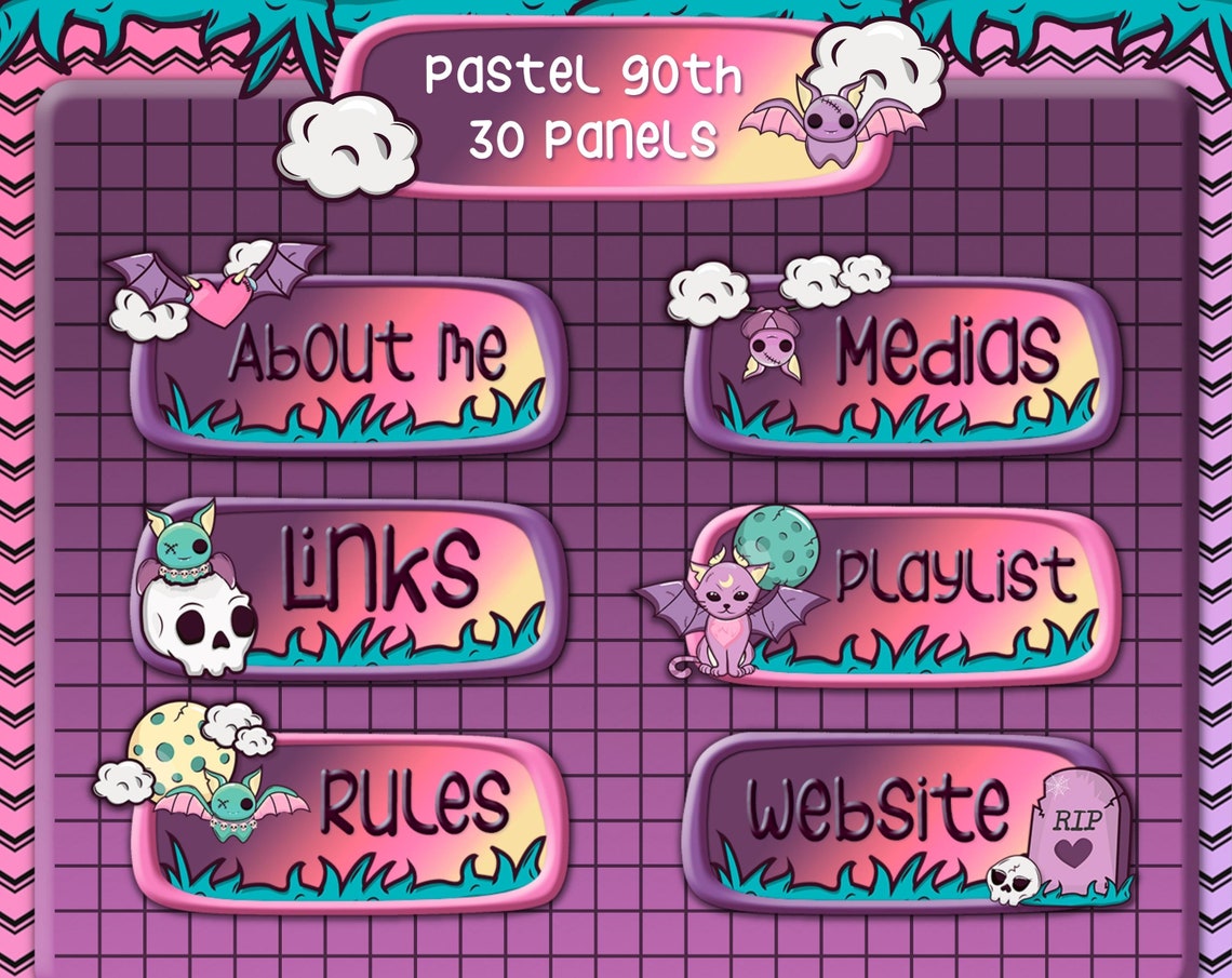 Goth Twitch Panels. Pastel Goth Stream Panels Widgets - Etsy
