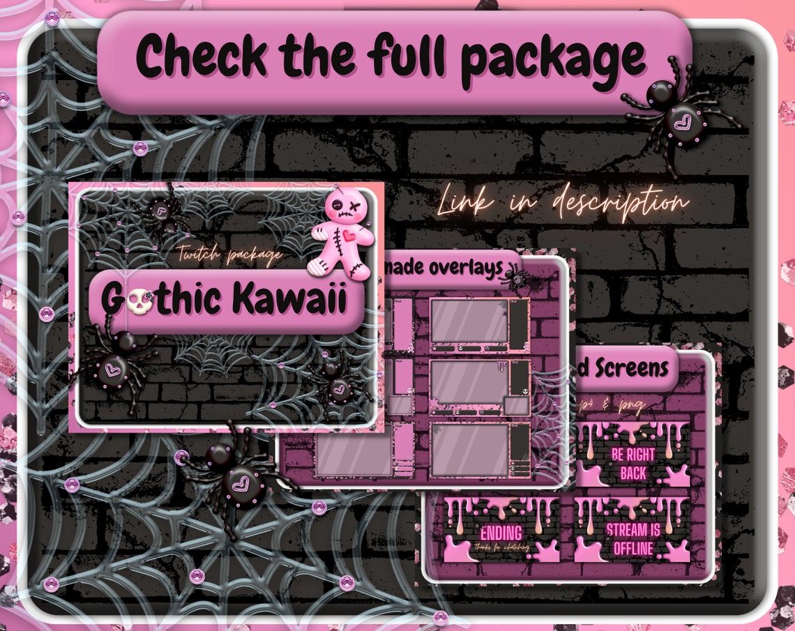 Twitch Banner Commission Gothic Twitch Banner Custom Pastel Goth Stream ...