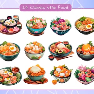 Vtuber Asian Food Pack. Food Bundle: Sushi, Ramen and Noodles. 70 Png ...