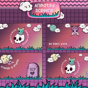 Pastel Goth Starting Soon Screen. Stream Animated Screens. - Etsy