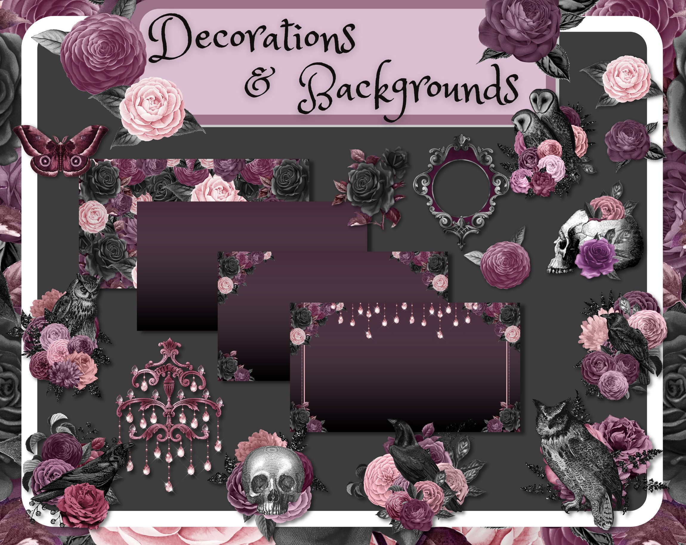 Goth Twitch Overlay Package Horror Stream Overlay Gothic - Etsy Australia