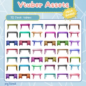 70 Vtuber Desk Tables. Twitch Vtuber Assets. Png Tables. Streaming Desk ...