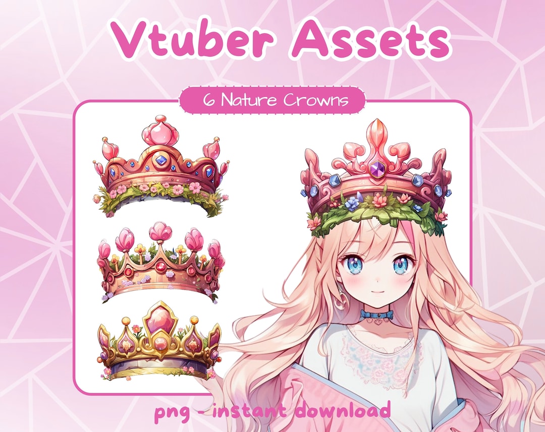 Vtuber Nature Crowns. Vtuber Assets for Twitch. Pngtuber Fantasy Items ...