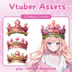 Vtuber Nature Crowns. Vtuber Assets for Twitch. Pngtuber Fantasy Items ...