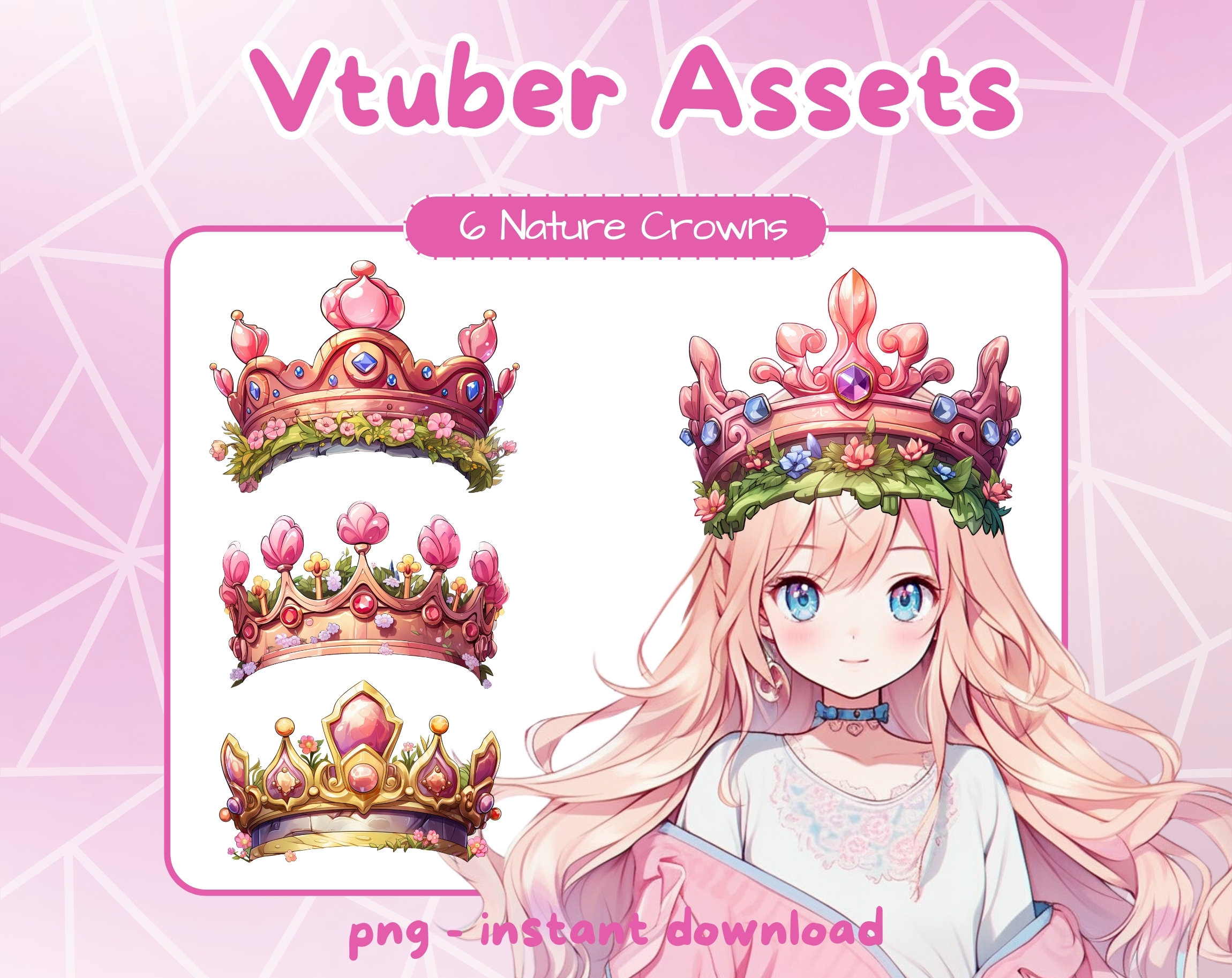 Vtuber Nature Crowns. Vtuber Assets for Twitch. Pngtuber Fantasy Items ...